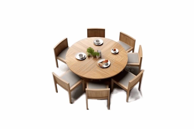 3D Render: Isolated Round Table Illustration on Transparent Background ...