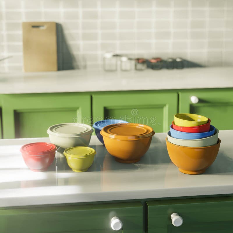 3d Render of Kitchen in Morning for Indoor Interior Design Concept ...