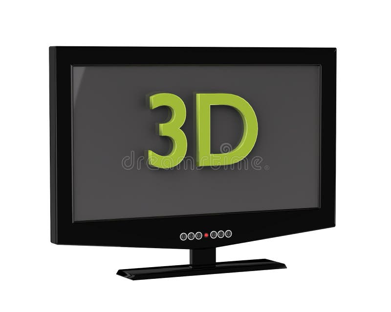 3D render of LCD monitor stock illustration. Illustration of show ...