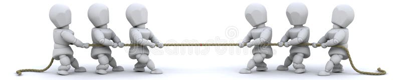 3d Render of Man Pulling on Rope Stock Illustration - Illustration of ...