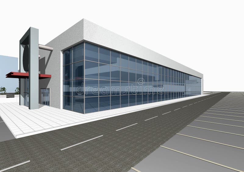 3D Render of Modern Building Stock Illustration - Illustration of ...
