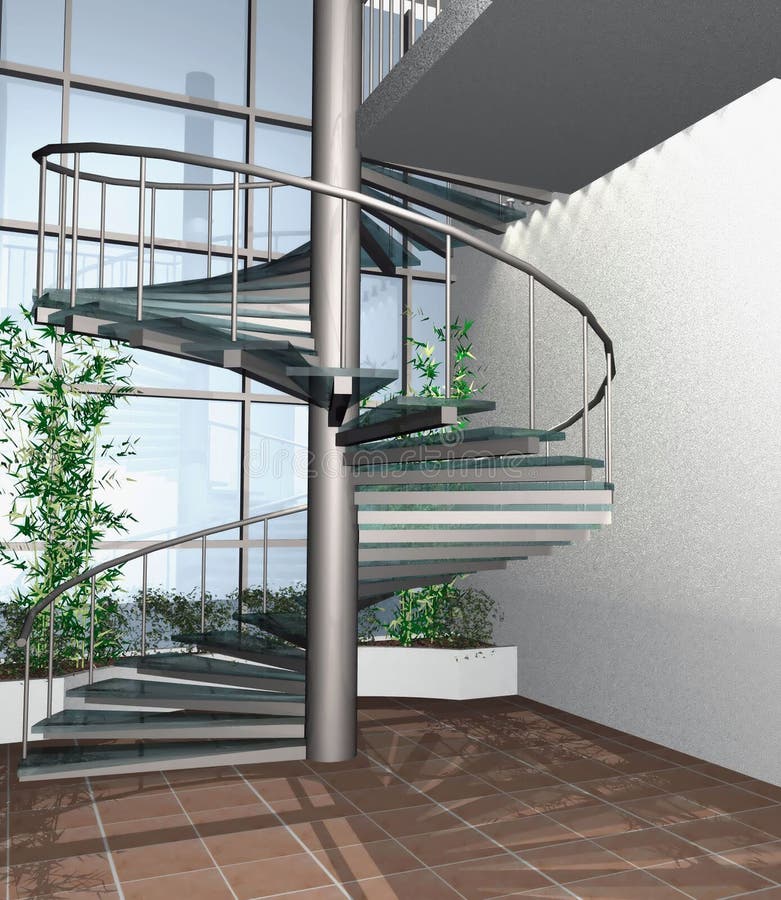 3D Render of Modern House Building Interior Stock Illustration ...