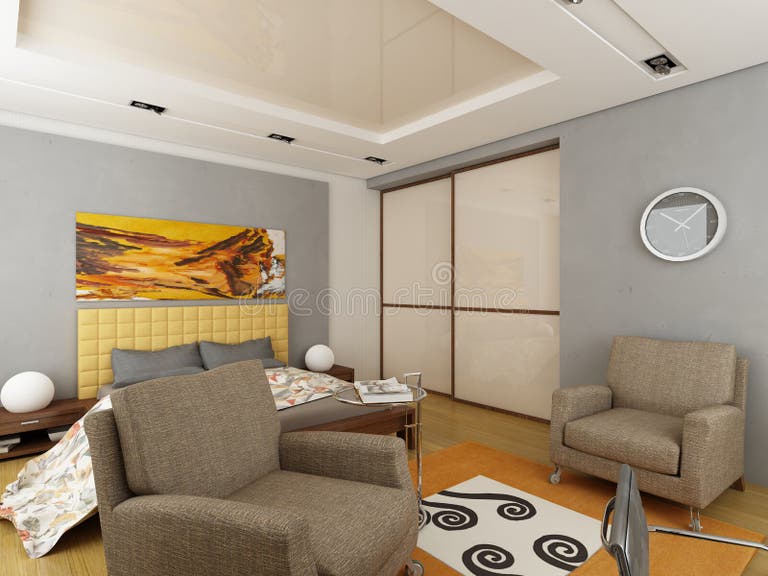 Modern interior design. stock illustration. Illustration of distort ...