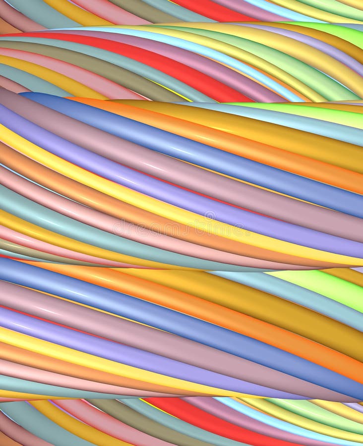 3d Render Rainbow Color Organic Wave Pattern Stock Illustration ...