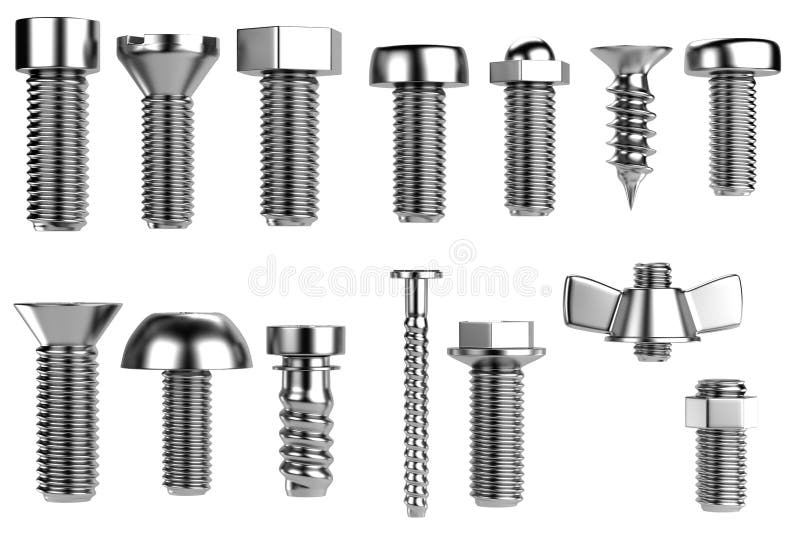 3d render of screws stock illustration. Illustration of render - 38232146