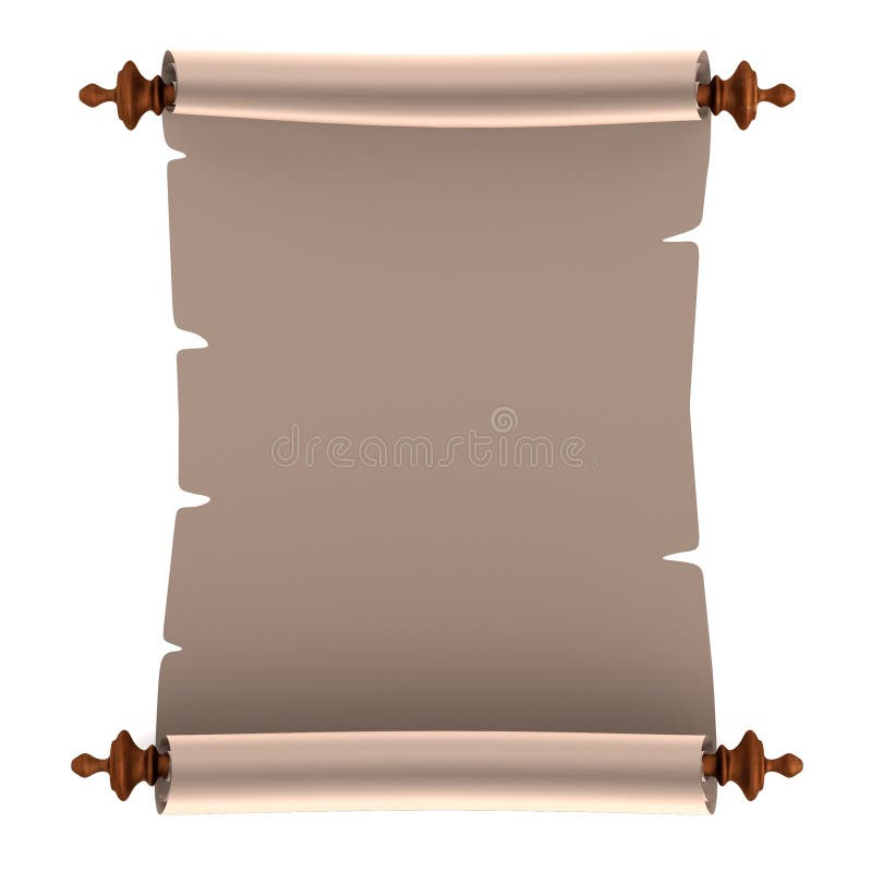 3d render of scroll stock illustration. Illustration of history - 40261495