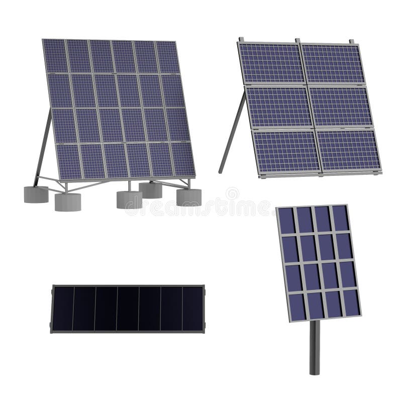 3d render of solar panels stock illustration. Illustration of graphics ...