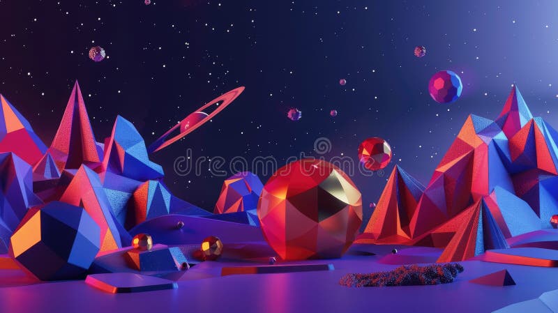 3D Render of a Spaceship in Space with Planets and Stars in the ...