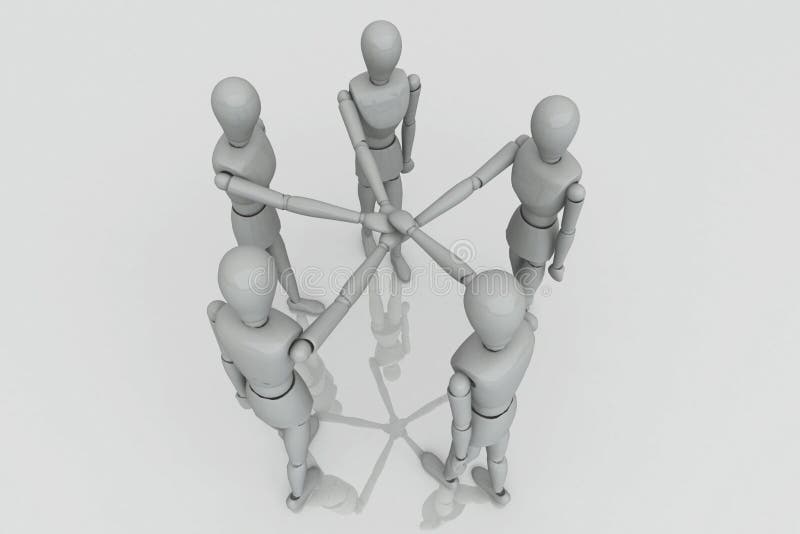 3d Render Team Work Crew stock illustration. Illustration of dedication ...