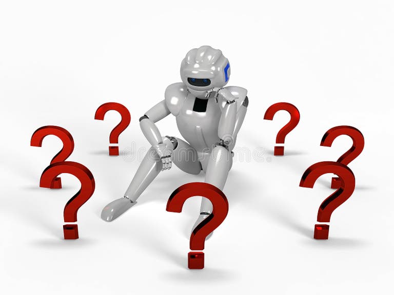 3D Render of Thinking Android Stock Illustration - Illustration of ...