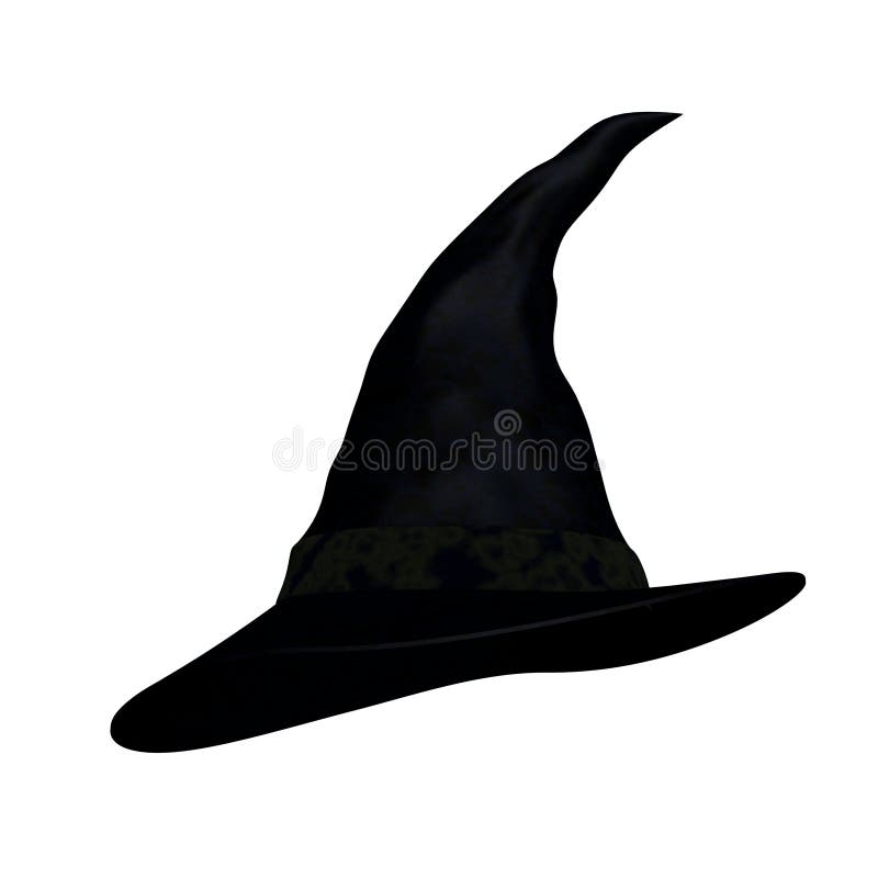 3D Render of a Velvet Witch Hat Stock Illustration - Illustration of ...