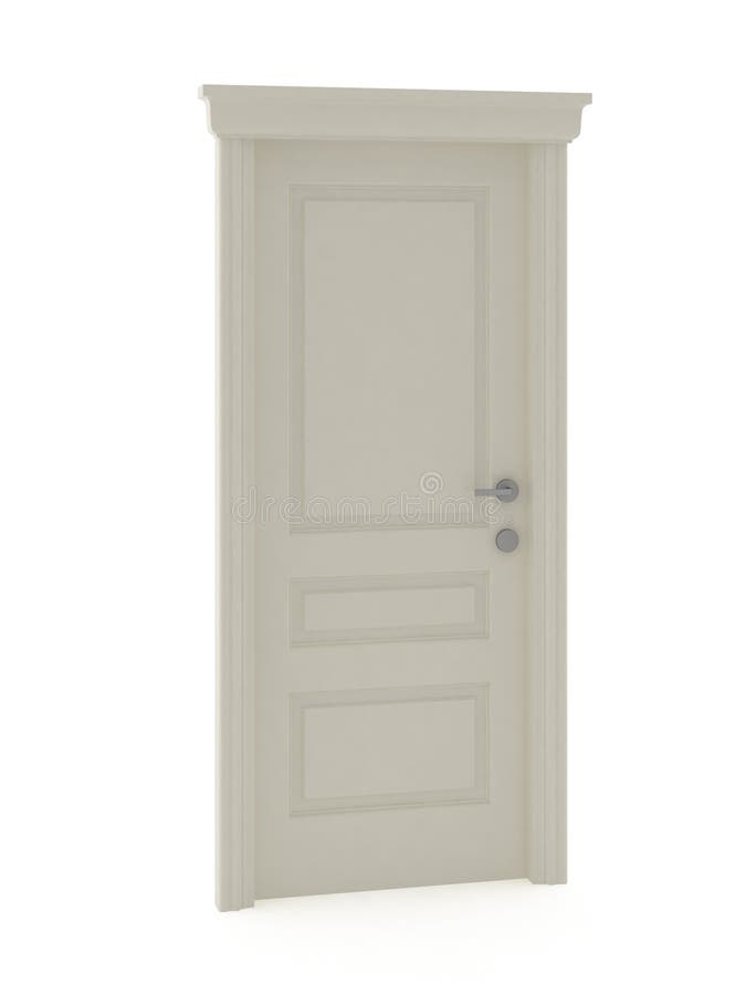 3d Render of White Classic Door Stock Illustration - Illustration of ...