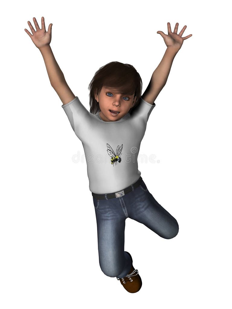 Happy Jumping Child 3d Stock Illustrations – 630 Happy Jumping Child 3d ...