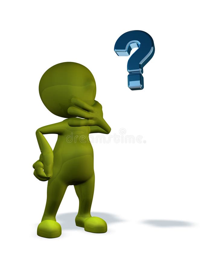 3d Rendered Character with Question Mark Stock Illustration ...