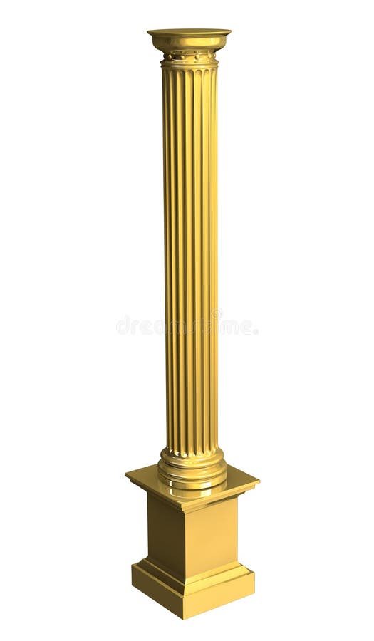3d Rendered Illustration of a Gold Column Stock Illustration ...