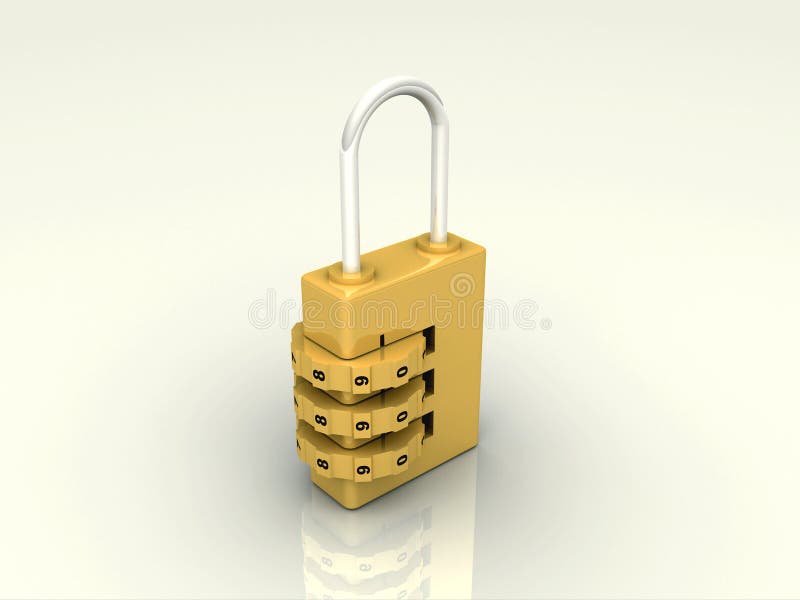 3D Rendered Number Lock stock illustration. Illustration of idea - 9393429
