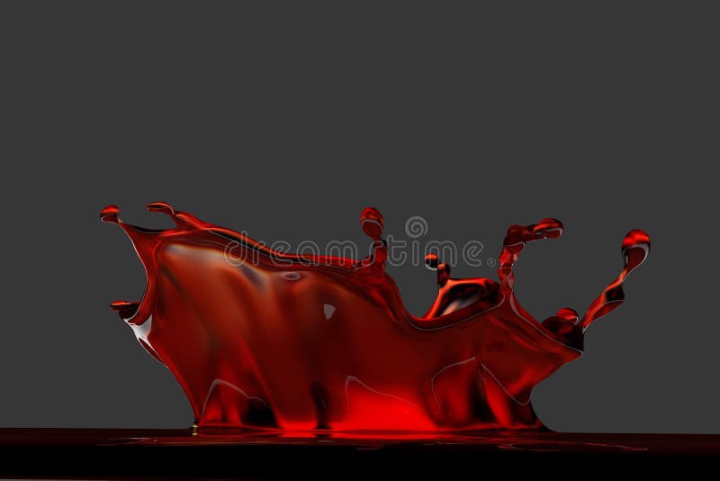 3D rendered red splash stock illustration. Illustration of center ...
