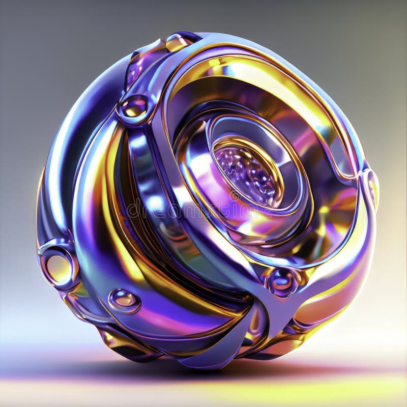 3d Rendering of Abstract Object in Digital Art Style. Computer Digital ...