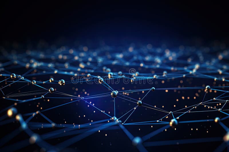3d Rendering Of Abstract Technology Background With Connecting Dots And