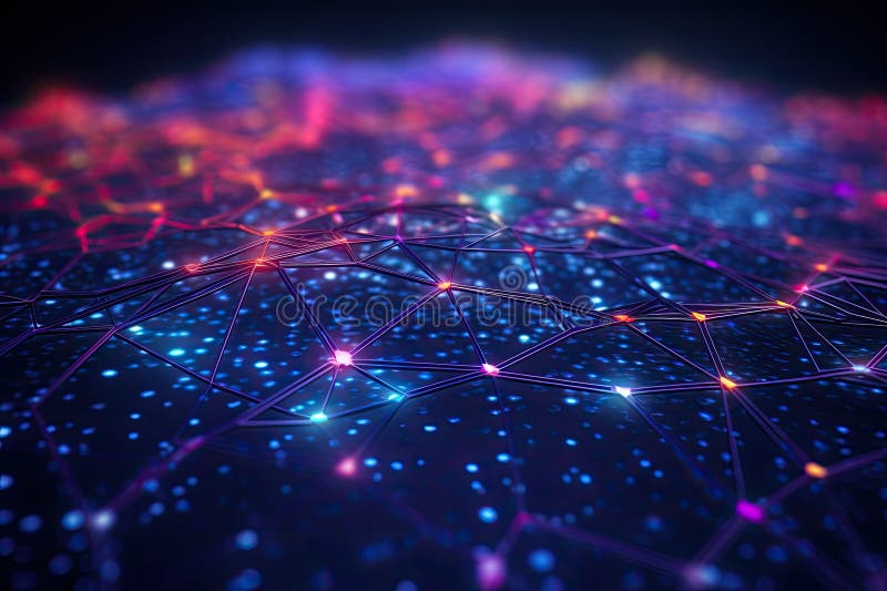 3d Rendering of Abstract Technology Digital Background with Connecting Dots and Lines, Cyber Big ...