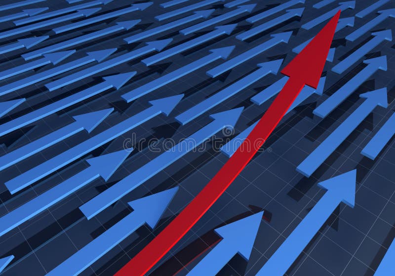 3D rendering of arrows stock illustration. Illustration of money - 18402003