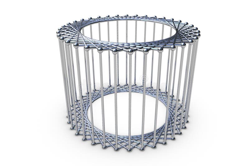 3d rendering cylinder cage stock illustration. Illustration of storage ...
