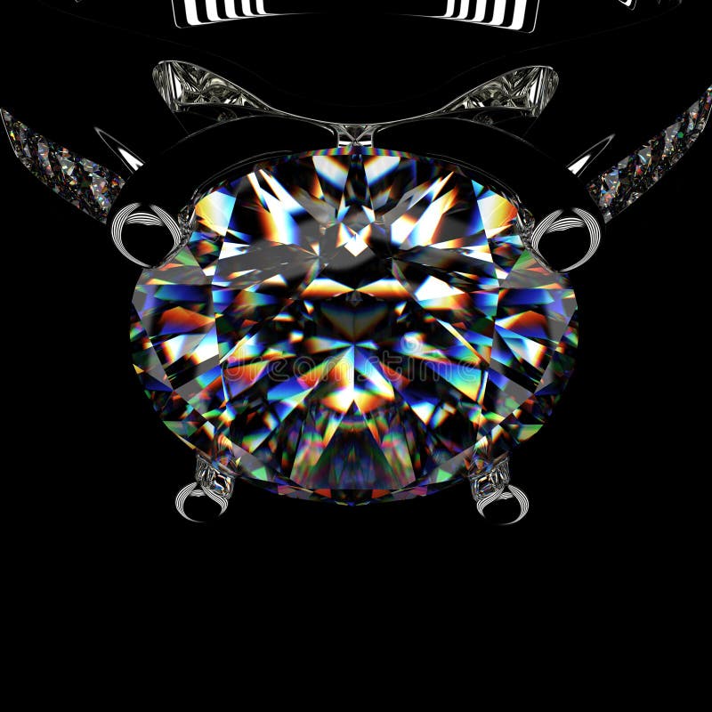 3d Rendering of a Diamond Ring Stock Illustration - Illustration of ...