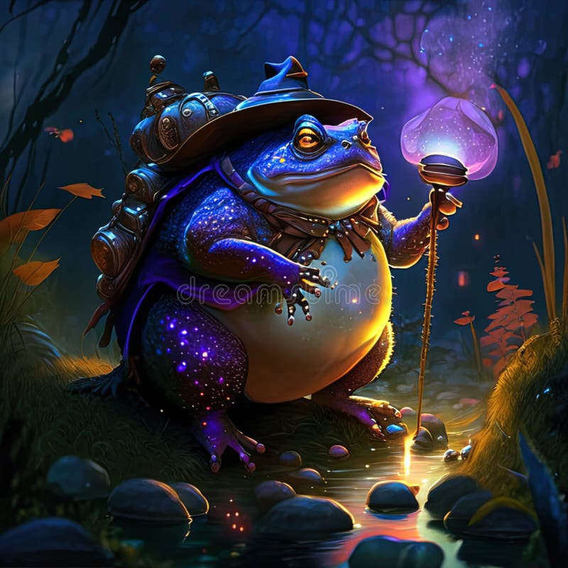 3d Rendering of a Fantasy Frog in the Forest with a Crown AI Generated ...