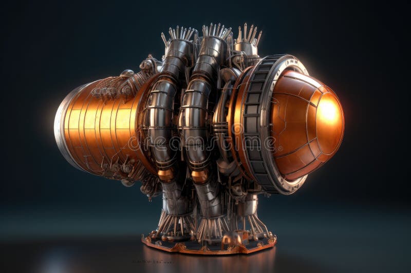 3d Rendering of a Futuristic Rocket Engine Design Stock Illustration ...