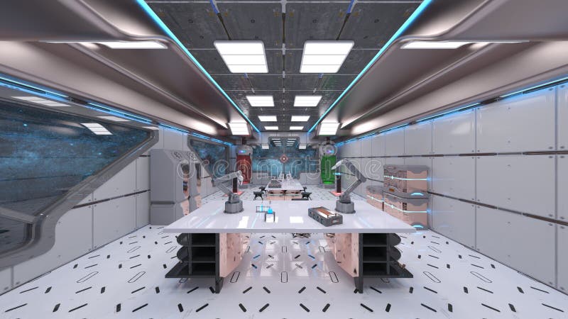 3D Rendering of the Inspection Room in the Spacecraft Stock ...