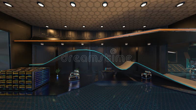 3D Rendering of the Inspection Room in the Spacecraft Stock ...