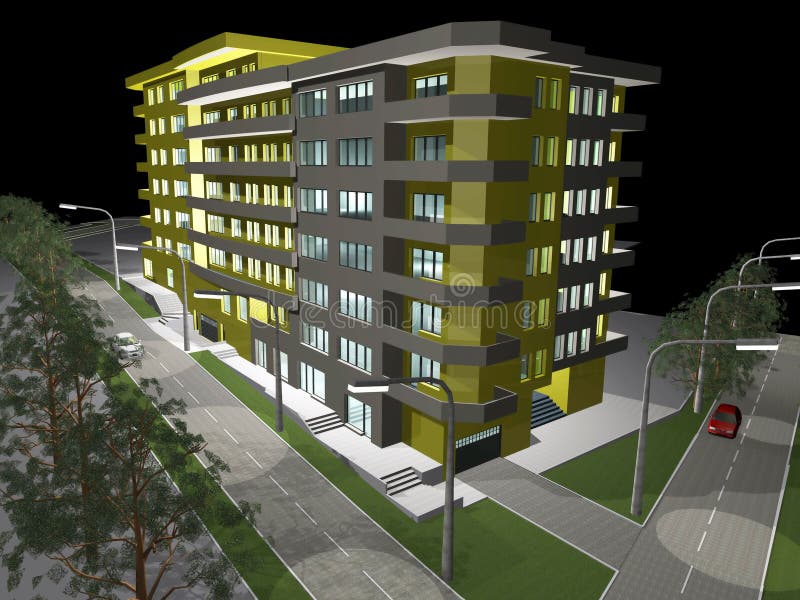 3D Rendering Of Modern Residential Building Stock Photos - Image: 20188513