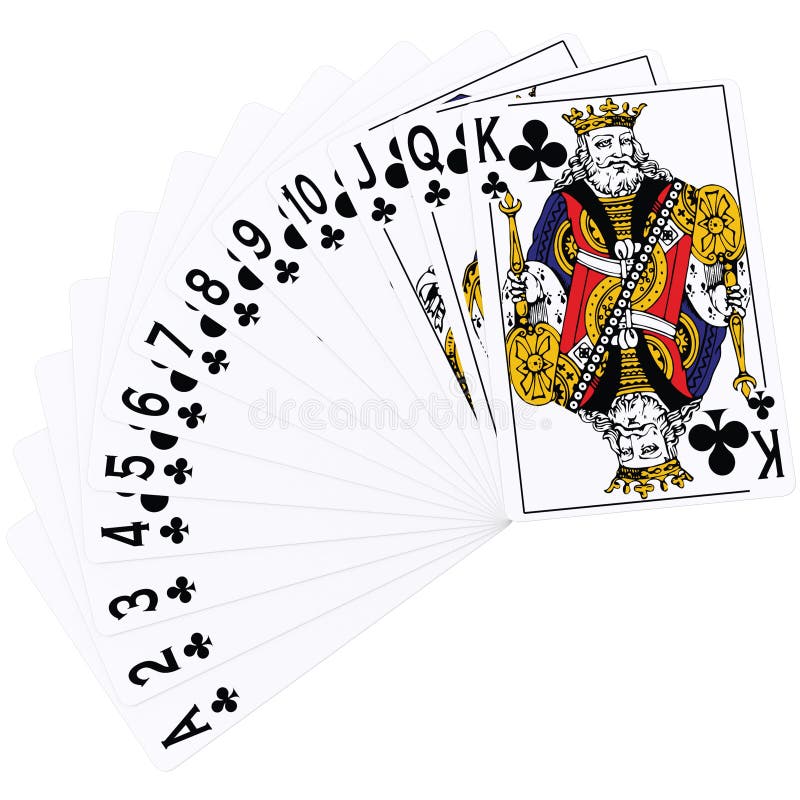 3d Rendering of Playing Cards - Club Suite Stock Illustration ...