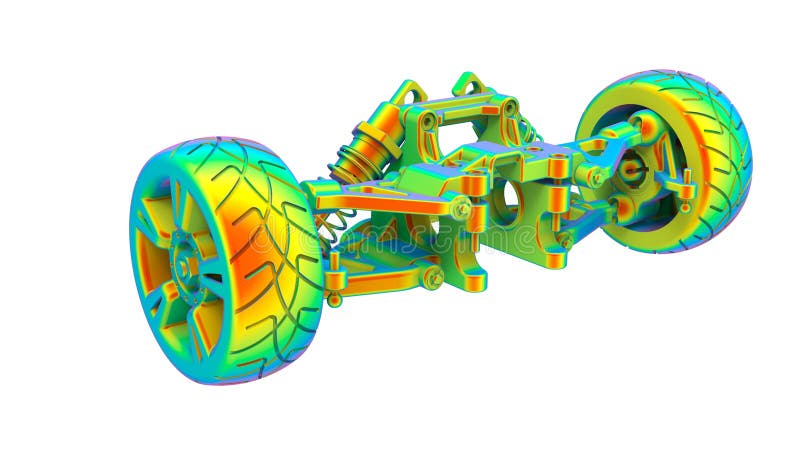 3D Rendering - Structural Analysis of a Car Suspension Stock ...