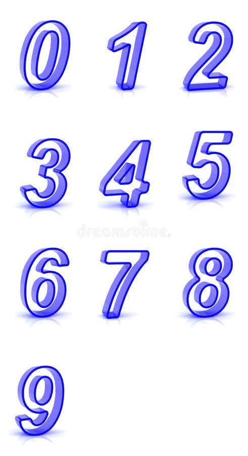 3D Rendering of Transparent Numbers. Stock Illustration - Illustration ...