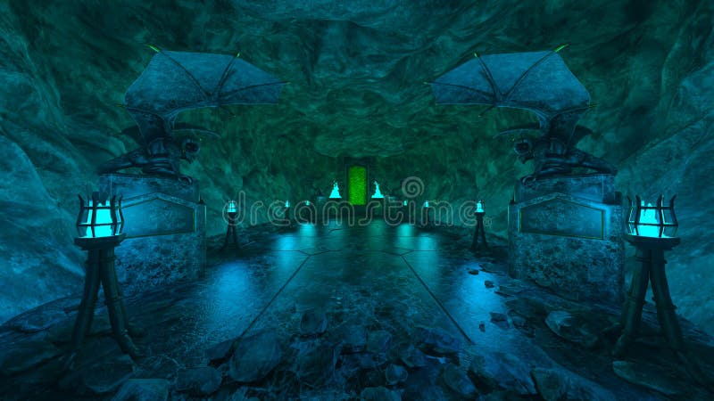 3D Rendering of the Underground Temple Stock Illustration ...