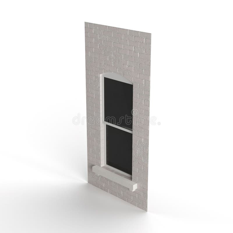 3D Rendering of a Window Frame on a White Wall Against a White ...