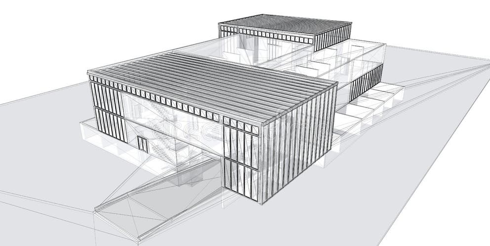Architectural Wire Frame Plan Stock Illustrations – 4,562 Architectural ...