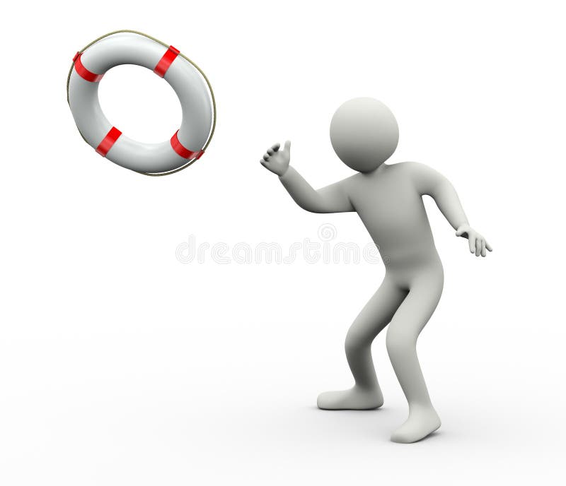 3d Rescuer Throwing Life Preserver Stock Illustration - Illustration of ...