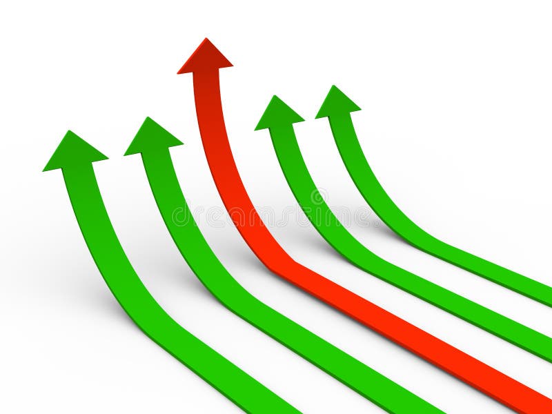 3d rising arrows stock illustration. Illustration of abstract - 29022558