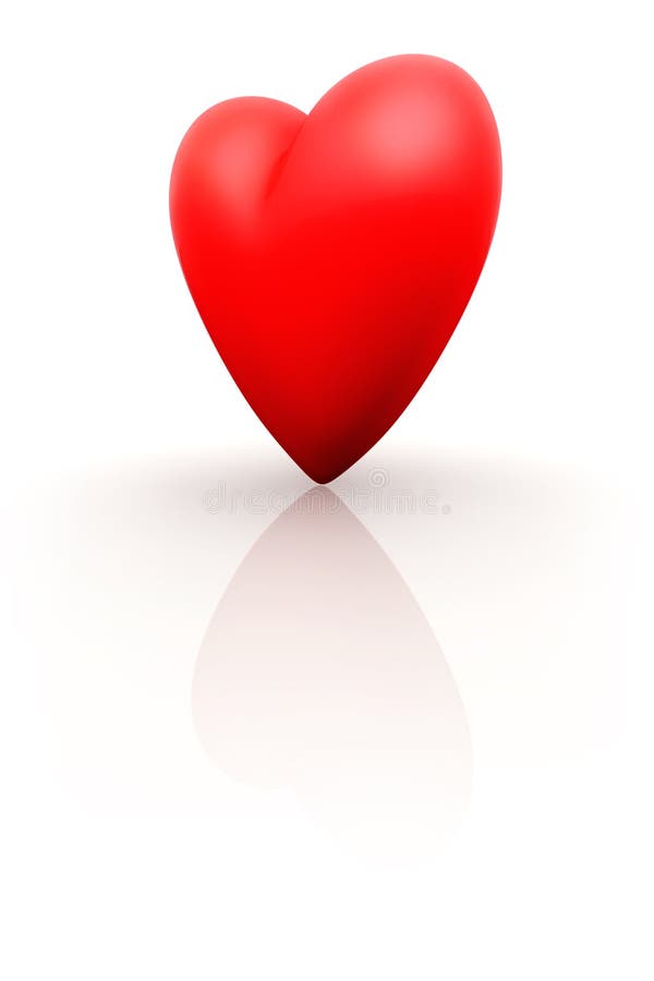 3D rood hart stock illustratie. Illustratie bestaande uit liefde - 438591