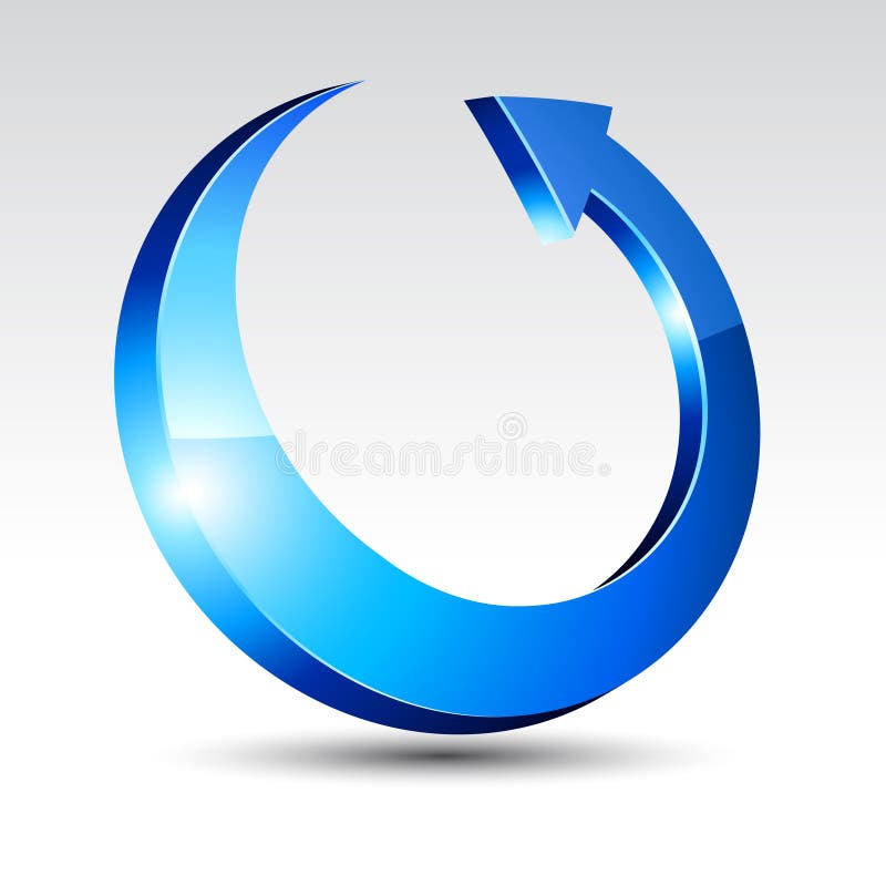 3d round arrow. stock vector. Illustration of connection - 13835406