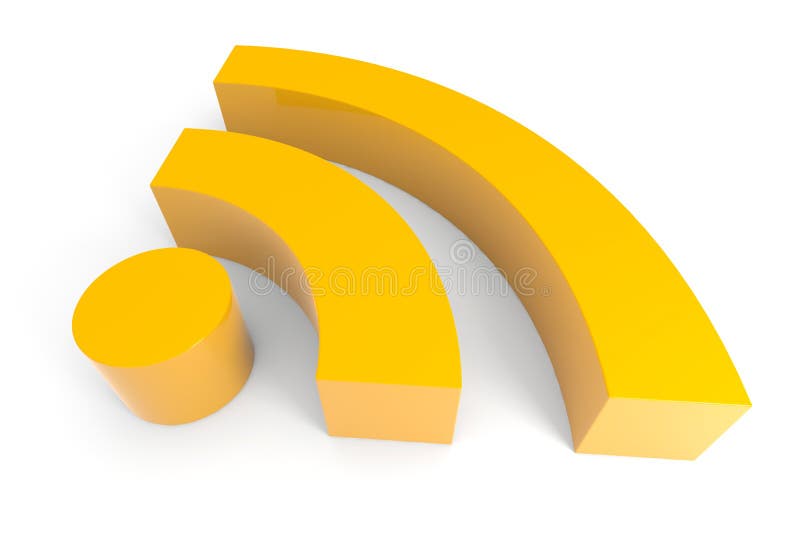 3D RSS symbol. stock illustration. Illustration of orange - 22478807
