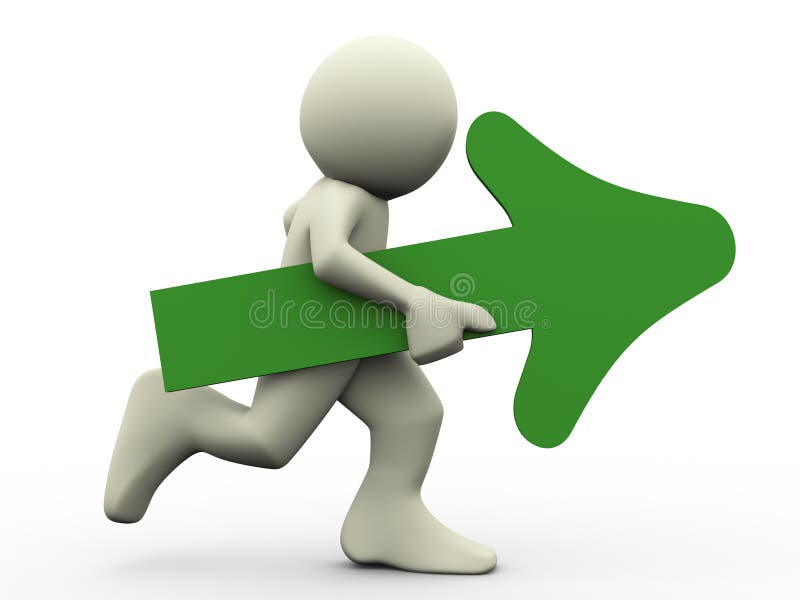 3d running man with arrow stock illustration. Illustration of future ...