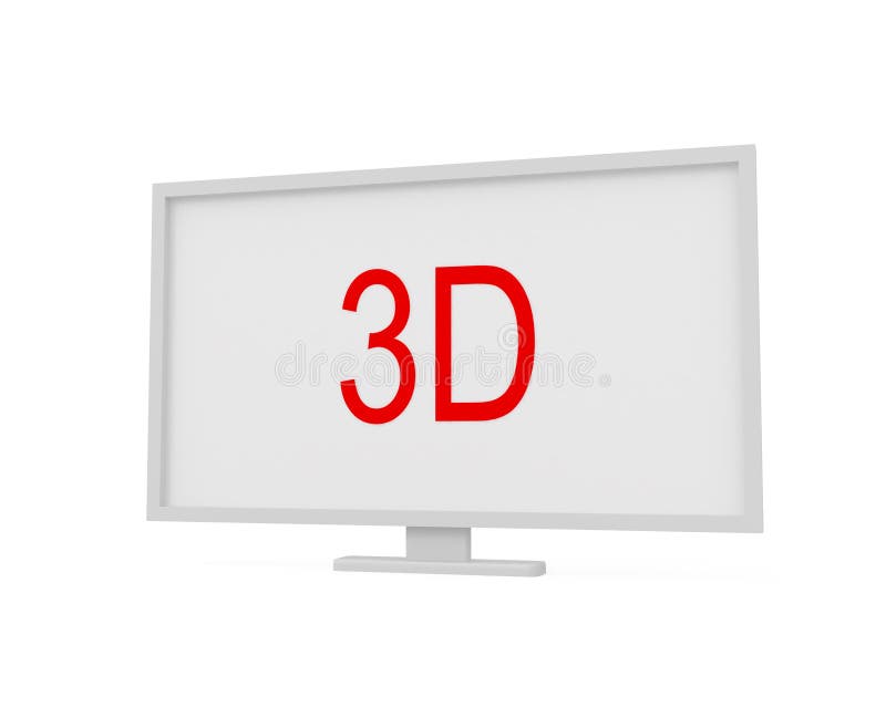 3d Screen Isolated on White Stock Illustration - Illustration of ...