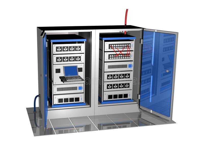 3d server console 2 stock illustration. Illustration of equipment ...