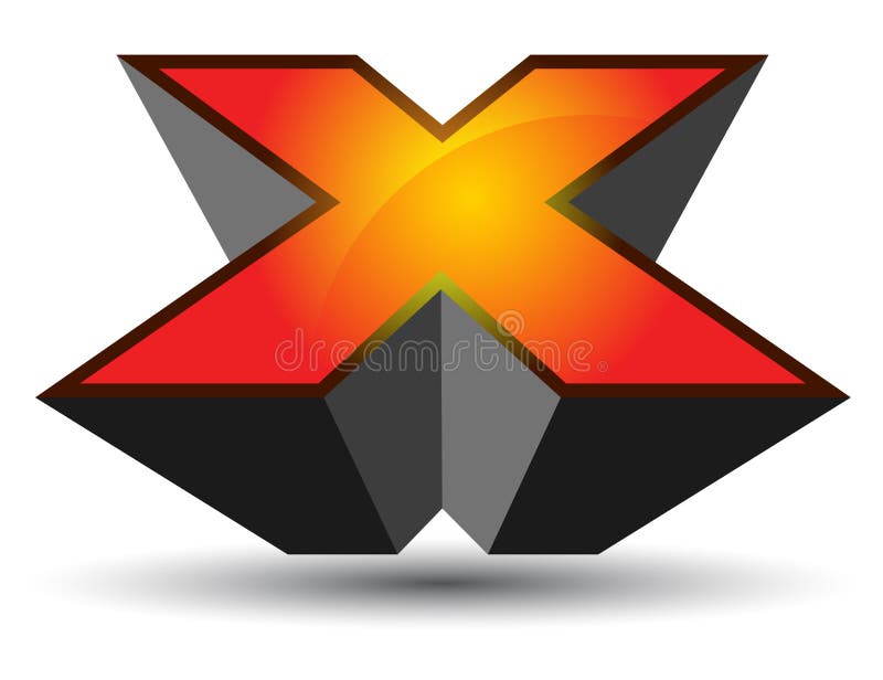 X 3d letter. stock vector. Illustration of logo, black - 14720356