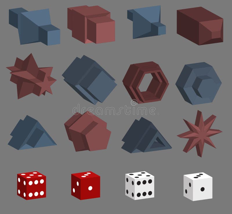 3D shapes stock illustration. Illustration of extrude - 3544897