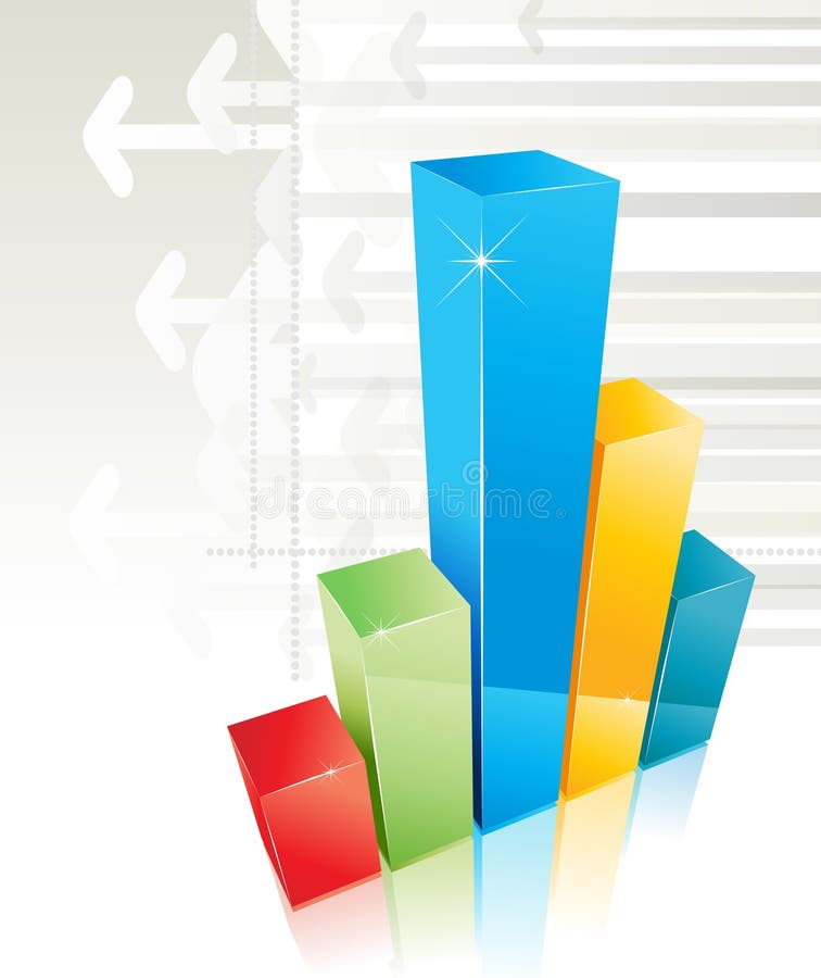 3D Bar Chart stock vector. Illustration of shape, economics - 26266022