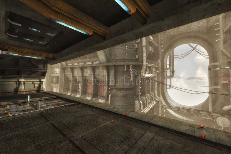 3D ship interior stock image. Image of travel, modeling - 26996027